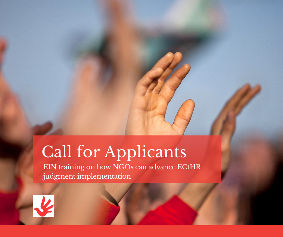 Call for applications: EIN training on how NGOs can advance ECtHR judgment implementation